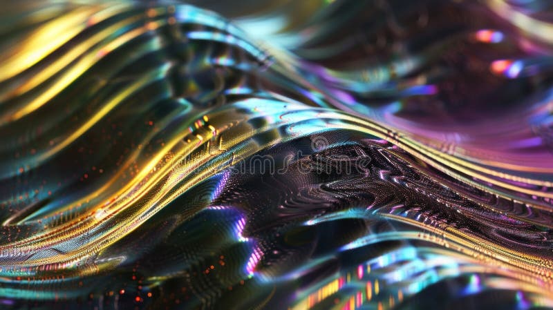 A Closeup View of Undulating Wave Patterns Glowing with a Radiant ...