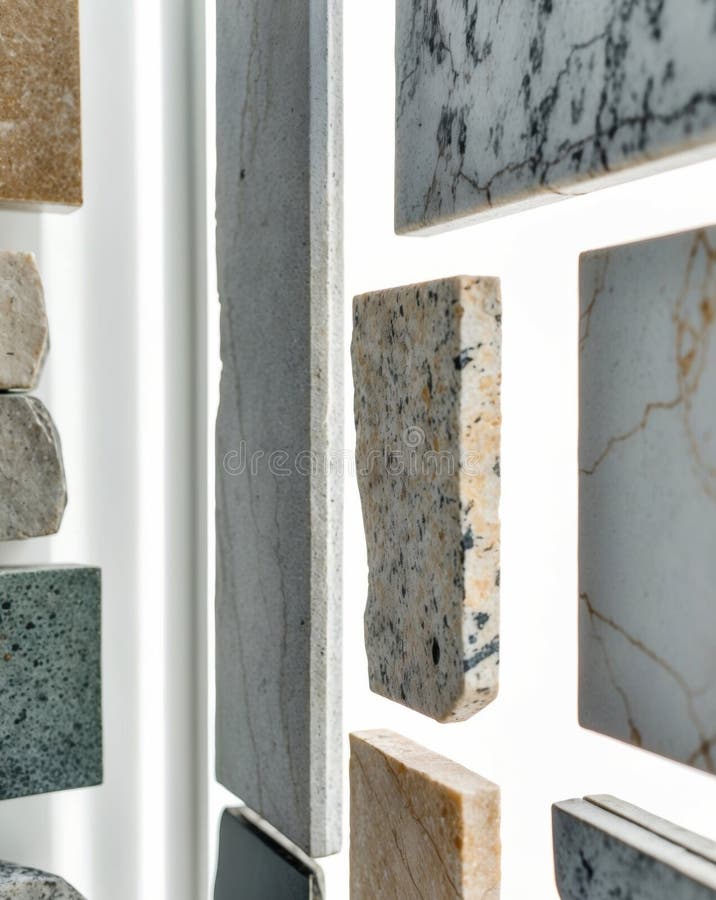 Closeup View of Various Granite Stone Samples. Stock Photo - Image of ...