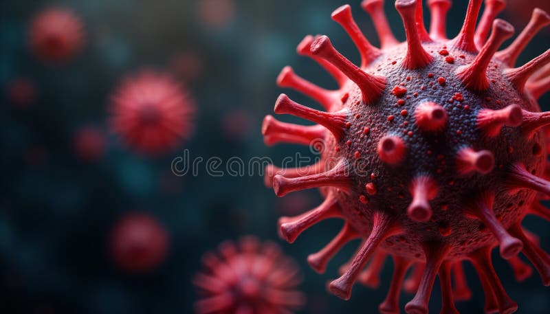 Closeup View of Virus Particle. Macro Illustration of Virus. Detailed ...