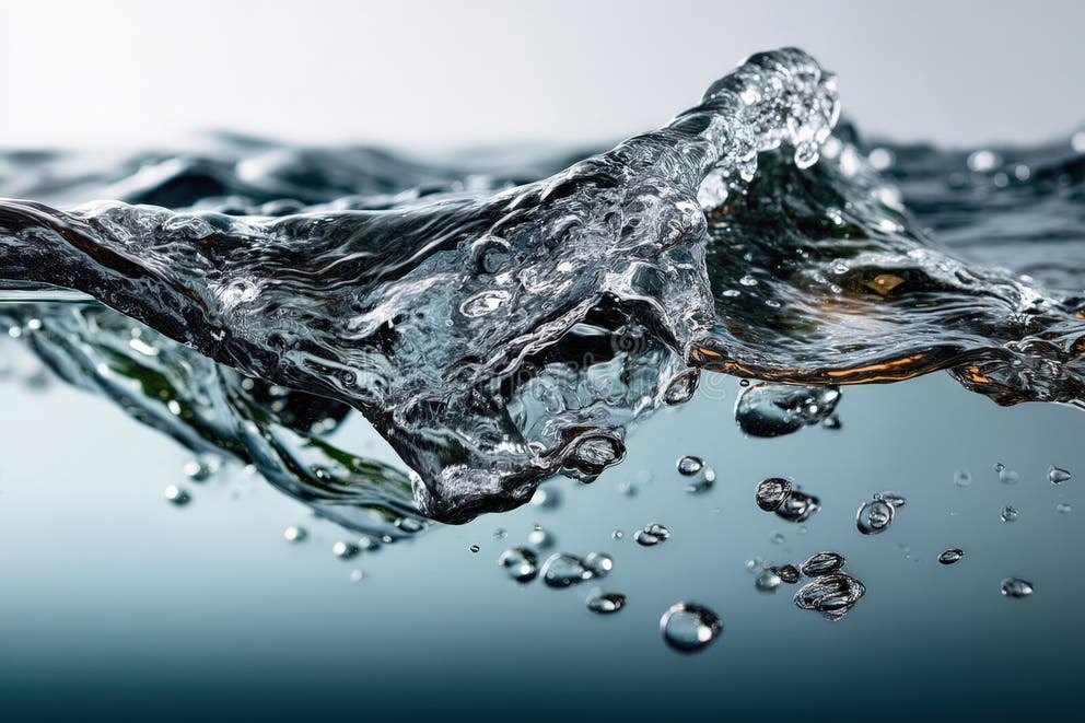 Closeup View of a Wave with Bubbles on Its Surface Stock Photo - Image ...