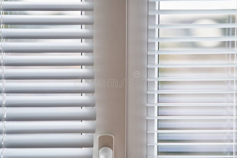 Closeup View of Window with Horizontal Blinds Stock Illustration ...