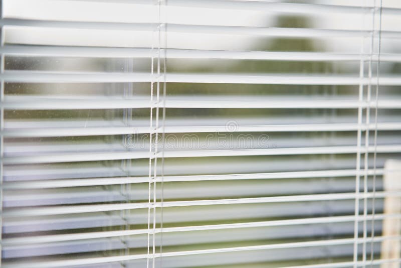 Closeup View of Window with Horizontal Blinds Stock Illustration ...