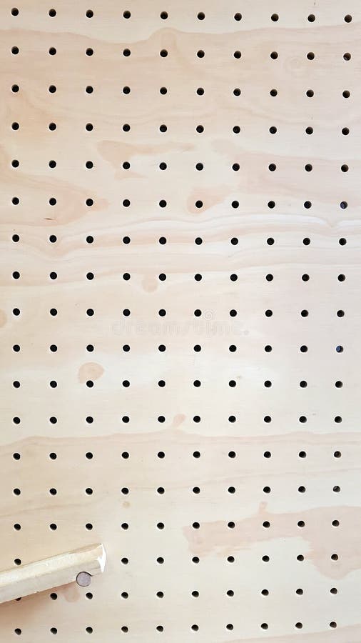 Closeup View of Wooden Pegboard Stock Photo - Image of imstrument ...
