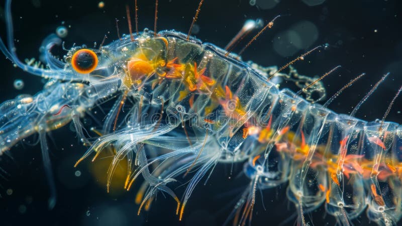 A Closeup View of a Zooplankton Larva Its Transparent Body Revealing ...
