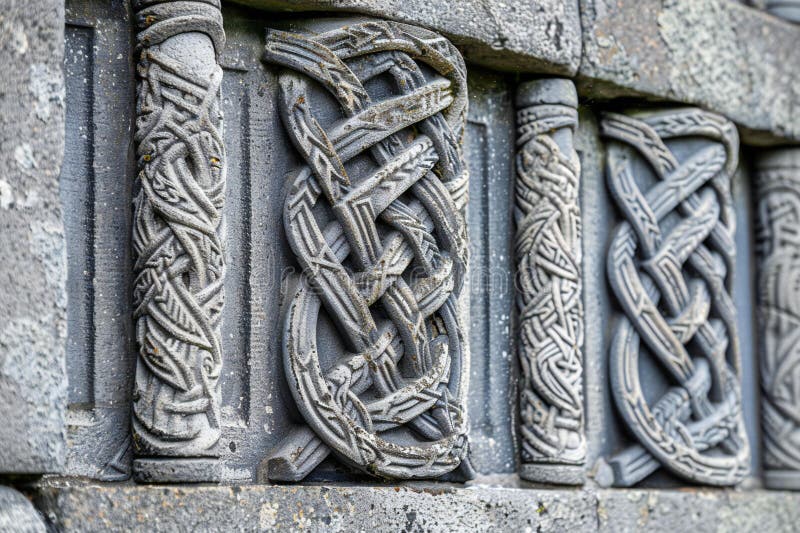 Closeup of Viking Sculpture Designs on the Side Panels, Showcasing ...