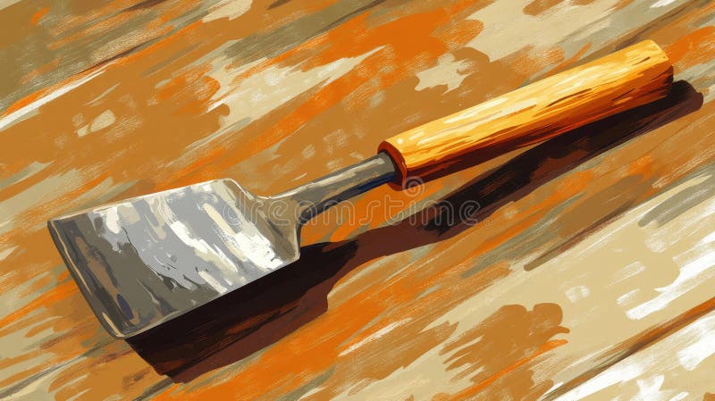 Closeup of a Vintage Chisel on a Rustic Workbench, Highlighting the ...