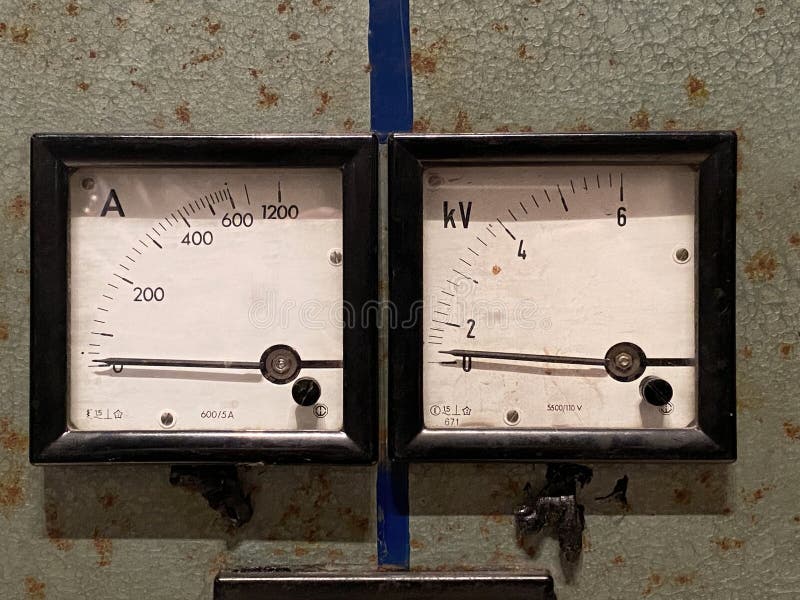 Closeup of Vintage Machine Room Gauge Panel Stock Image - Image of ...