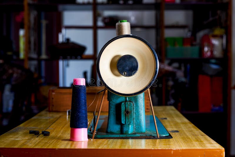 Closeup of a Vintage Traditional Home Sewing Machine Stock Photo ...