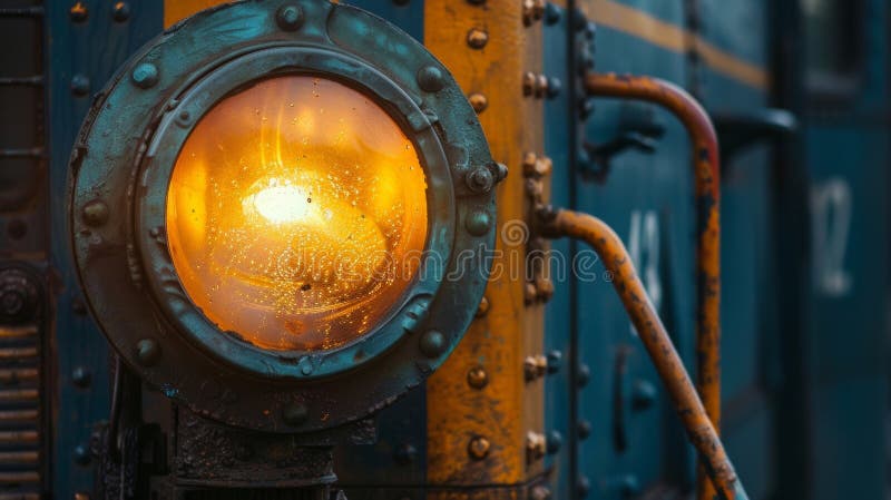 Closeup of the Vintage Train Lantern Used To Guide Trains at Night ...