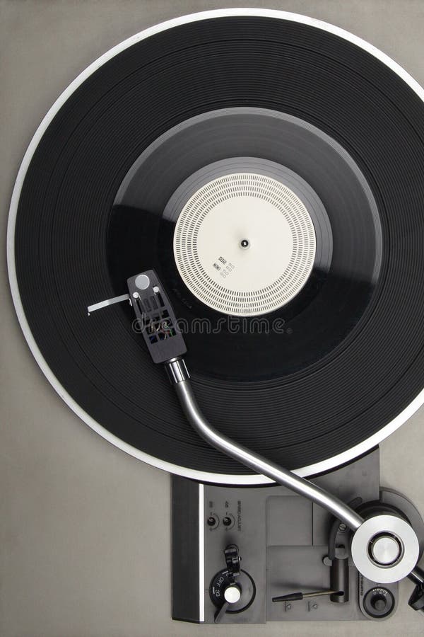 Vintage Turntable with Disc on Wood Stock Image - Image of soundtrack ...