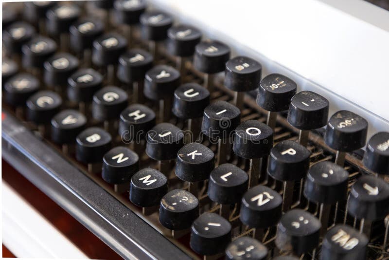 Closeup of a Vintage Typing Machine Stock Image - Image of instrument ...
