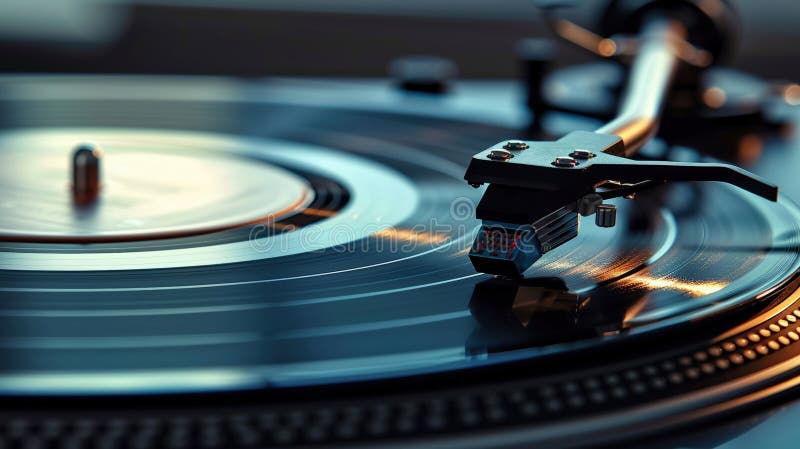Closeup of a Vinyl Record Spinning on a Turntable Closeup Stock ...