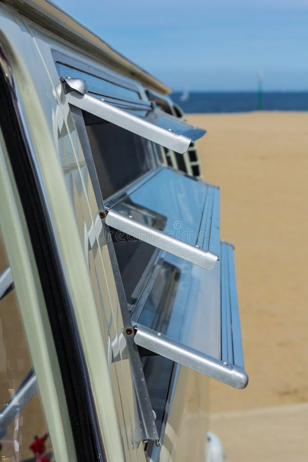 Closeup VW Kombi Van Windows at the Beach Editorial Photo - Image of ...