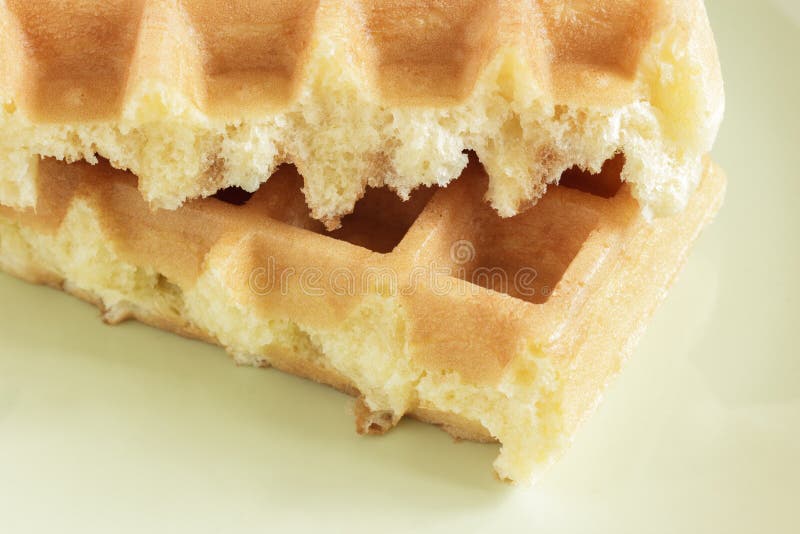 Closeup Waffle on Plate,breakfast. Stock Image - Image of food, tasty ...