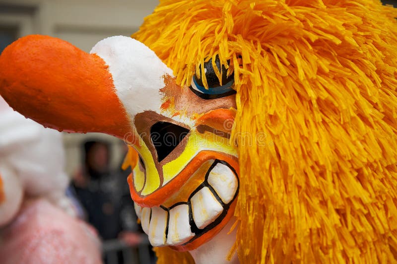 Closeup of the Waggis Basel Carnival Mask in Basel, Switzerland ...