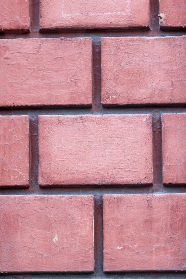 Closeup of a Wall Decorated with Rectangular Blocks and Painted in Pink ...