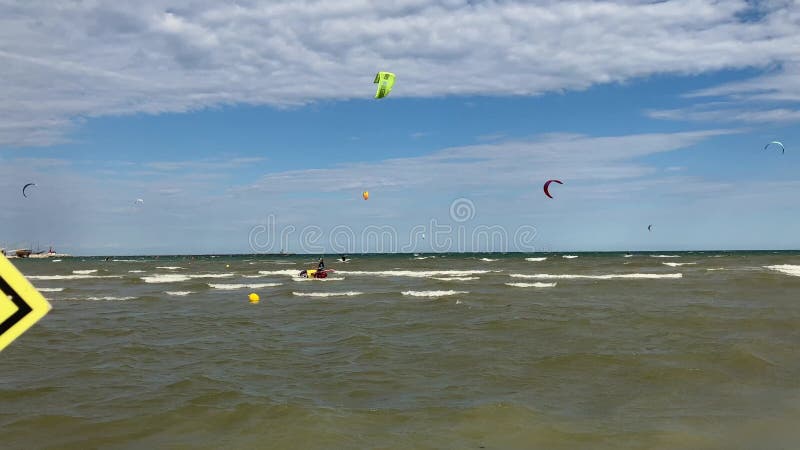 Closeup of a Warning Sign about Kite Zone at the Beach Stock Video ...