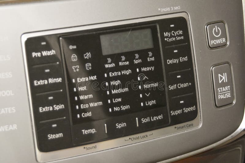 Closeup of Washing Machine Controls Stock Photo - Image of washing ...