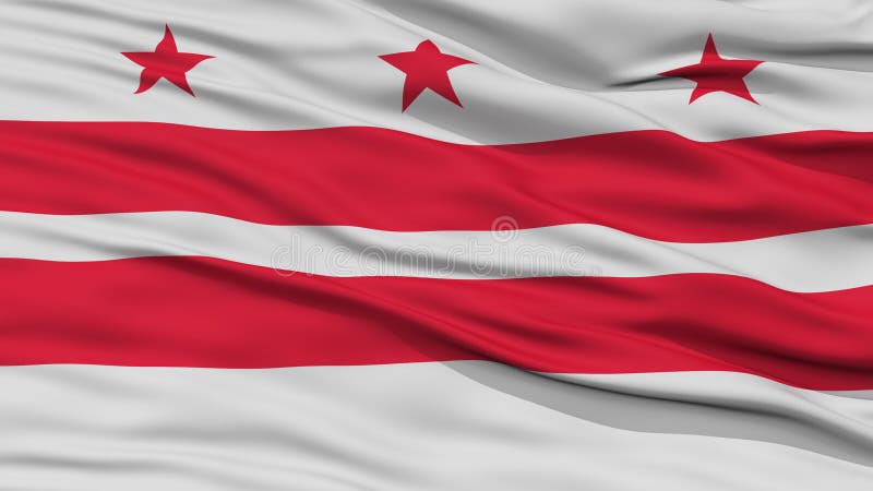 Closeup Washington DC Flag, USA State Stock Illustration - Illustration ...