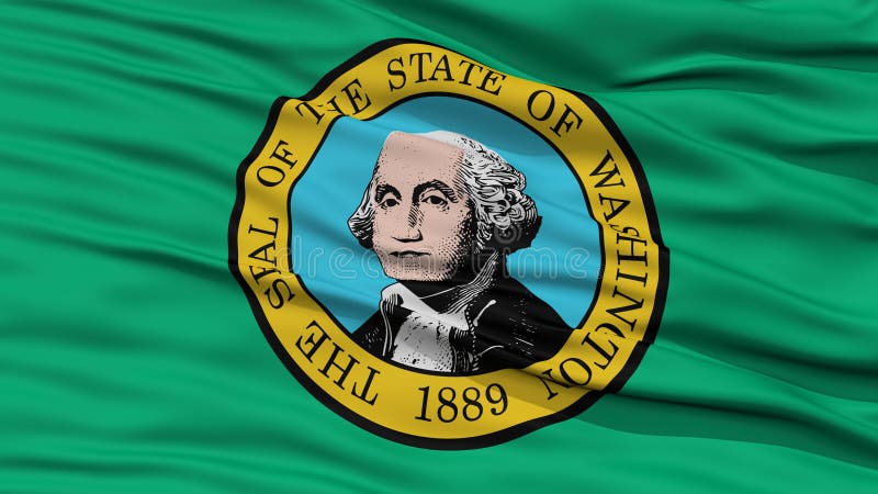 Closeup Washington Flag, USA State Stock Illustration - Illustration of ...