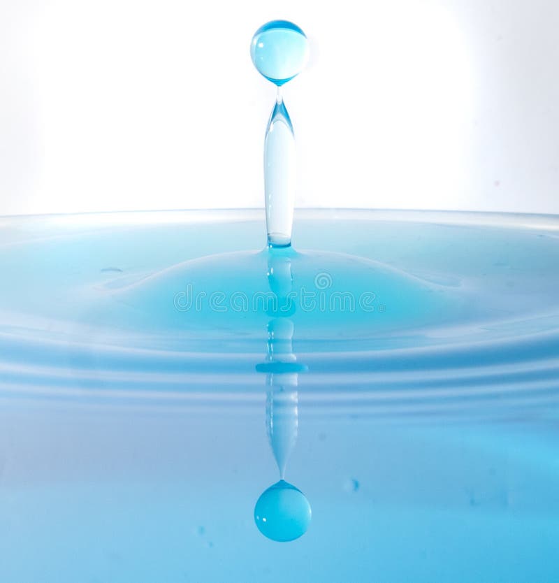Closeup of a Water Drop Effect in Light Blue Color Tone in White ...