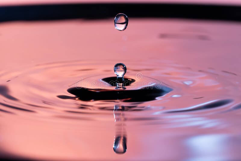 Closeup Water Drop Falling Multi Color. Water Drop Splash and Make ...
