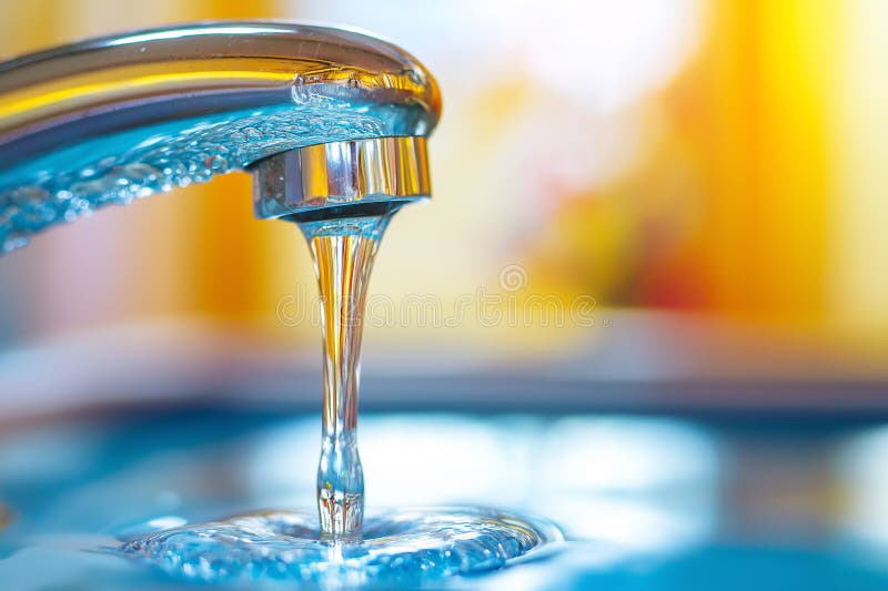 Closeup Water Drop from Faucet by Generative Ai Stock Illustration ...
