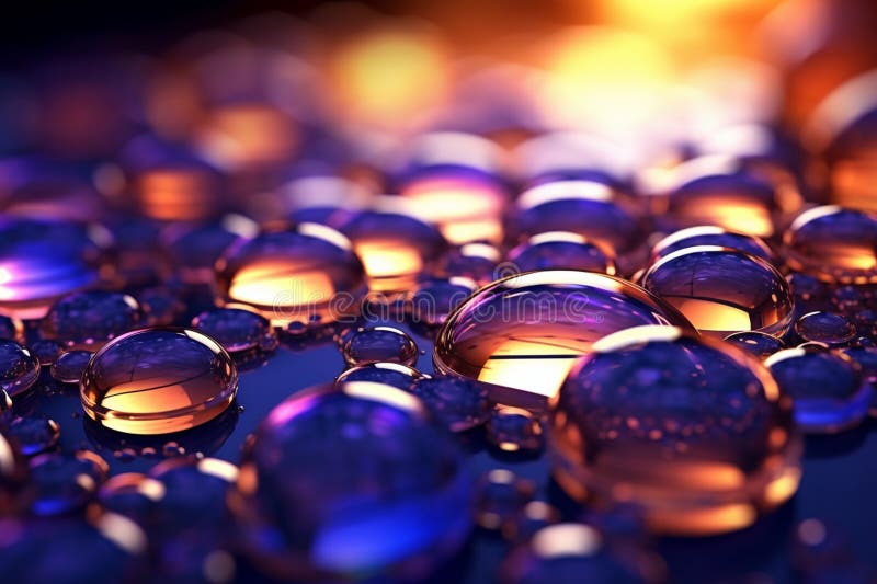 Closeup Water Drop in Science Style with Generative AI Stock ...