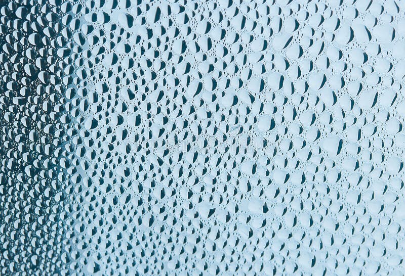 Closeup Water Drops on the Glass Plate Stock Photo - Image of glossy ...