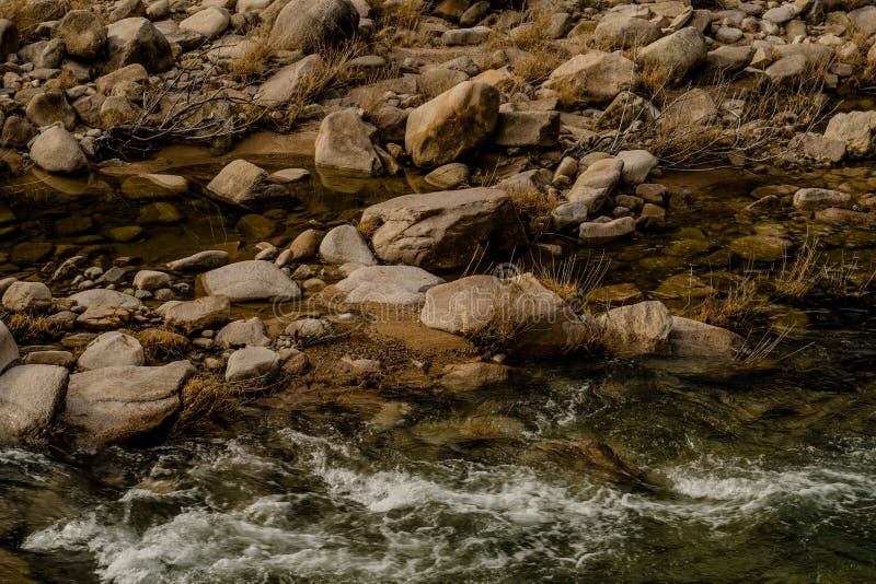 Water in River Flowing Over Large Rocks Stock Photo - Image of fresh ...