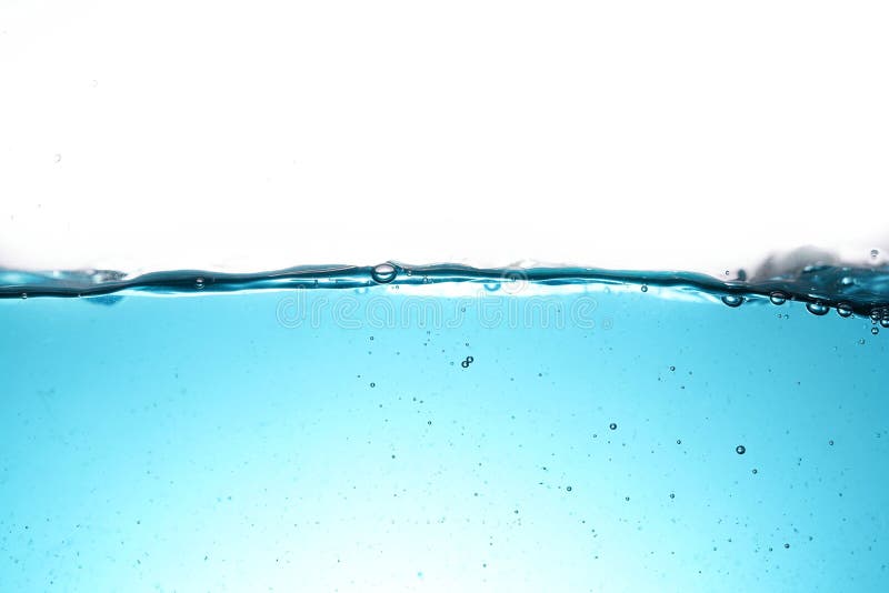 Closeup of Water Splash and Small Bubbles Isolated on White Background ...