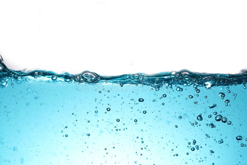 Closeup of Water Splash and Tiny Bubbles Isolated on White Background ...