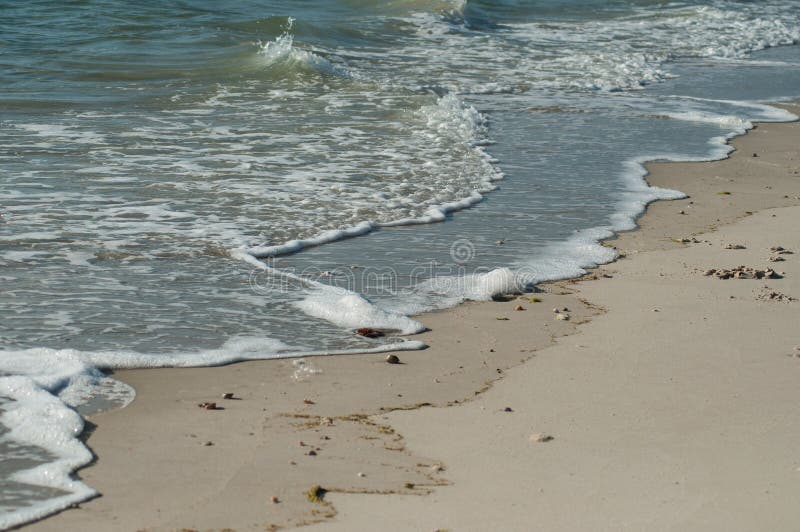 Waves on the sand stock image. Image of scene, beauty - 155724939