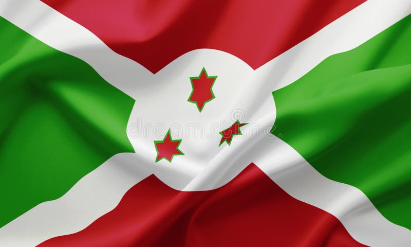 Closeup Waving Flag of Burundi Stock Illustration - Illustration of ...