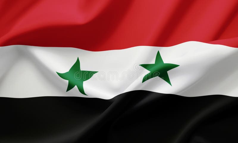 Closeup Waving Flag of Syria Stock Photo - Image of unity, stars: 344283204