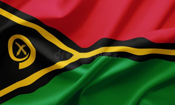 Closeup Waving Flag of Vanuatu Stock Image - Image of emblem, colonial ...