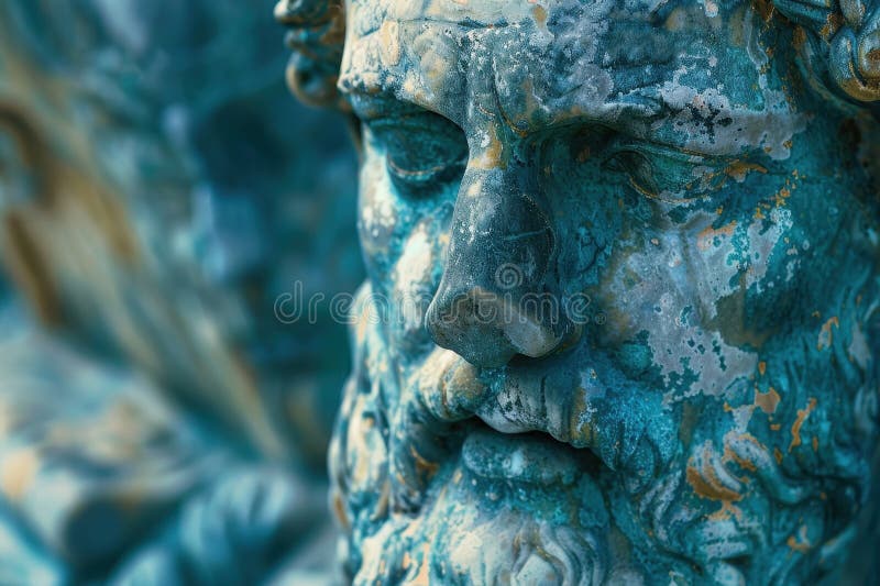 Closeup of Weathered and Textured Bronze Statue Stock Illustration ...