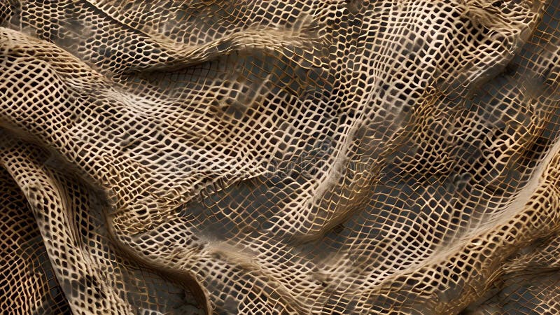 A Closeup of a Weathered and Worn Netting Fabric Revealing a Haphazard ...