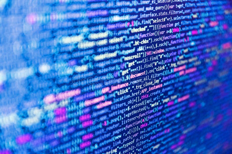 Minificated Javascript Code Computer Programming Source Code Abstract Screen Of Web Developer