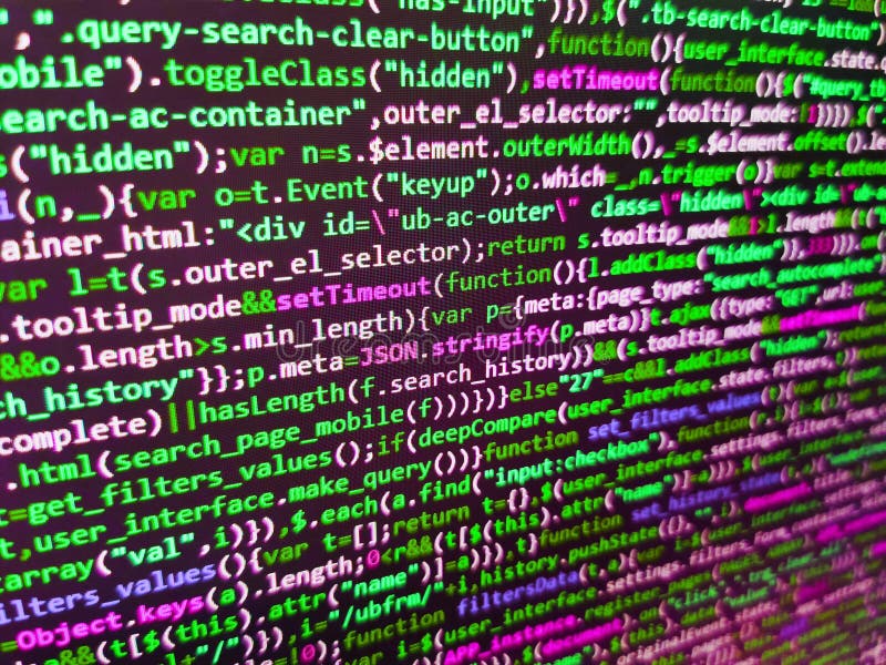 Real Software Development Code. Running Computer Data / WWW Programming ...