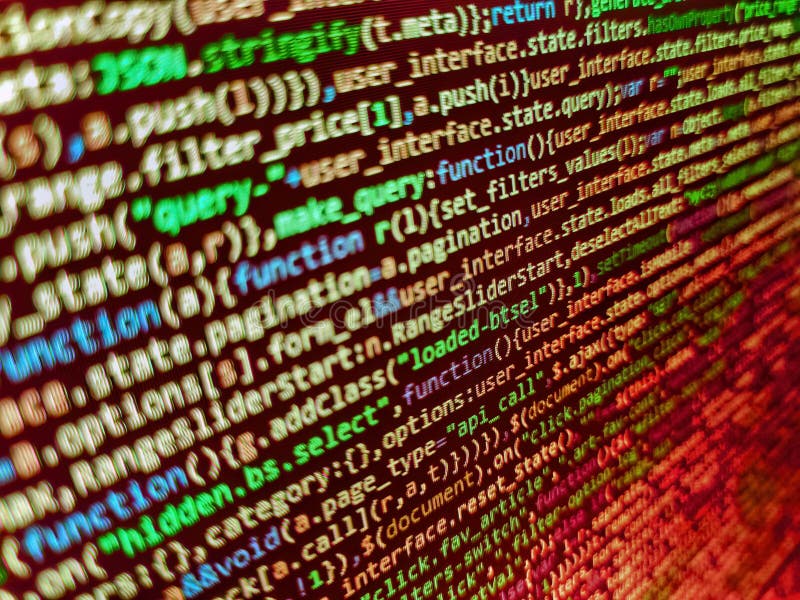 Closeup Of Web Code On Computer Led Screen Script Procedure Creating Close Up Of Computer Web