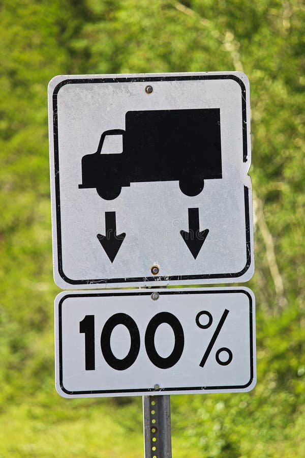 Closeup of a 100 Weight Allowance Road Sign Stock Photo - Image of ...