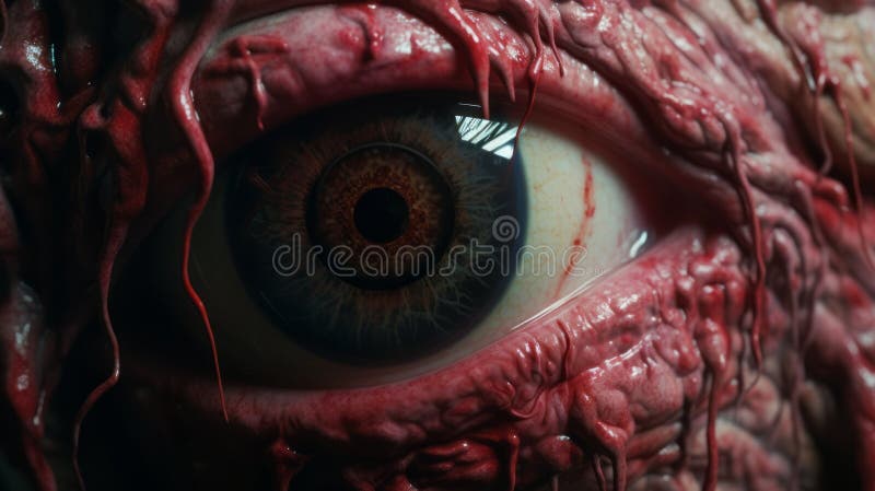Closeup of Weird Horror: a Surreal Eye Rendered in Unreal Engine Stock ...