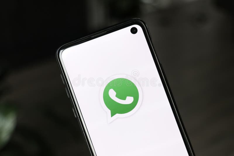 Closeup of Whatsapp Logo on Smartphone Screen Editorial Photography ...