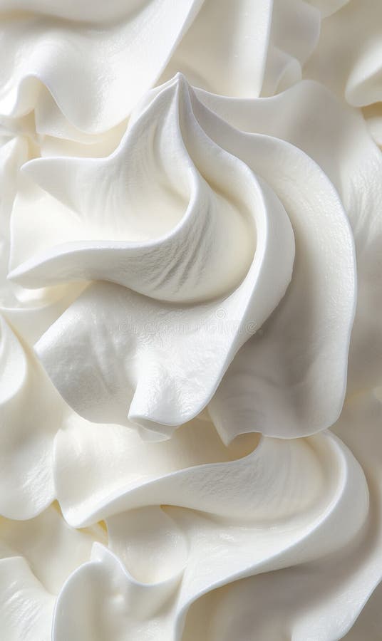 A Closeup of the Whipped Cream Texture, Showcasing Its Smooth and ...
