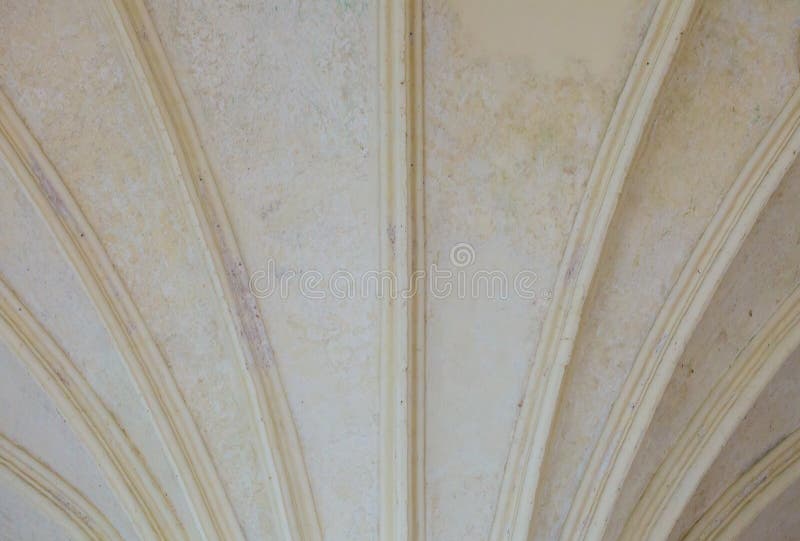 Closeup White Ceiling Supported by Old Columns. Architectural Part ...