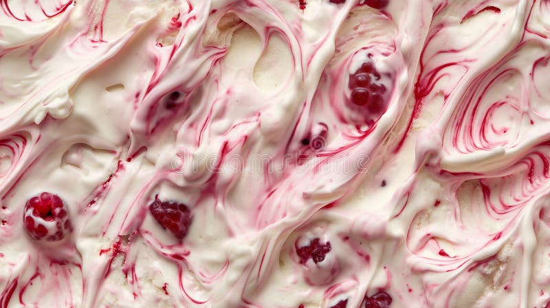 A Closeup of the White Chocolate Raspberry Ice Cream Texture, Featuring ...