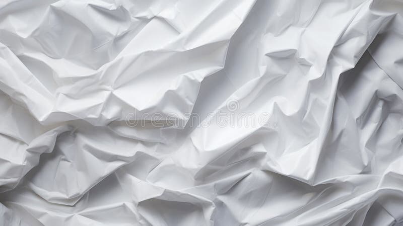 Closeup of White Crumpled Paper, Light Gray Luxury Texture Abstract ...