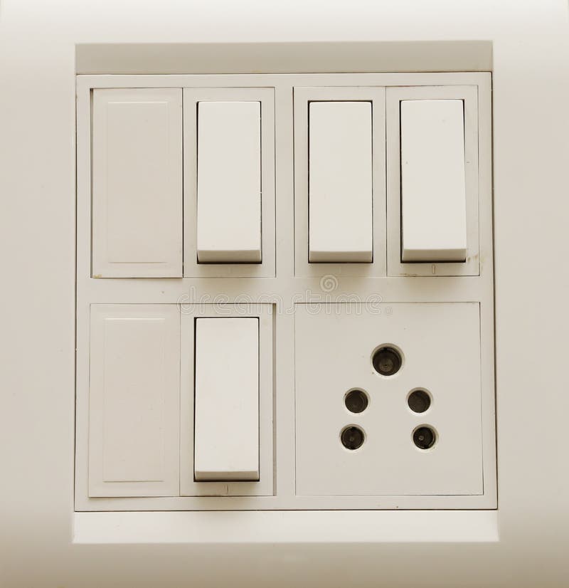 DESIGNER ELECTRICAL WHITE SWITCH BOARD with REGULATOR and SWITCHES and ...