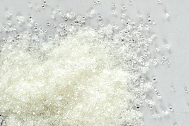 Closeup of White Granulated Sugar on Isolated White Background Stock ...